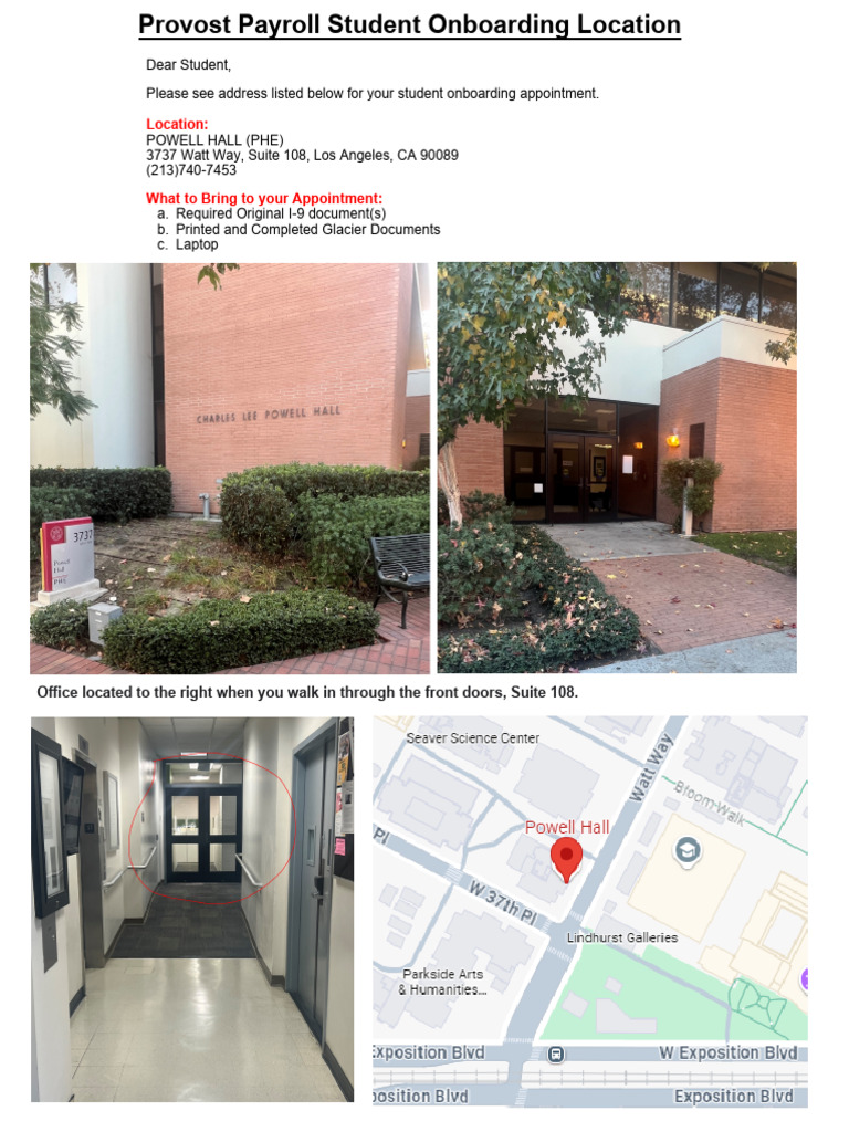 Powell Hall (PHE) Student Onboarding Location - International | PDF