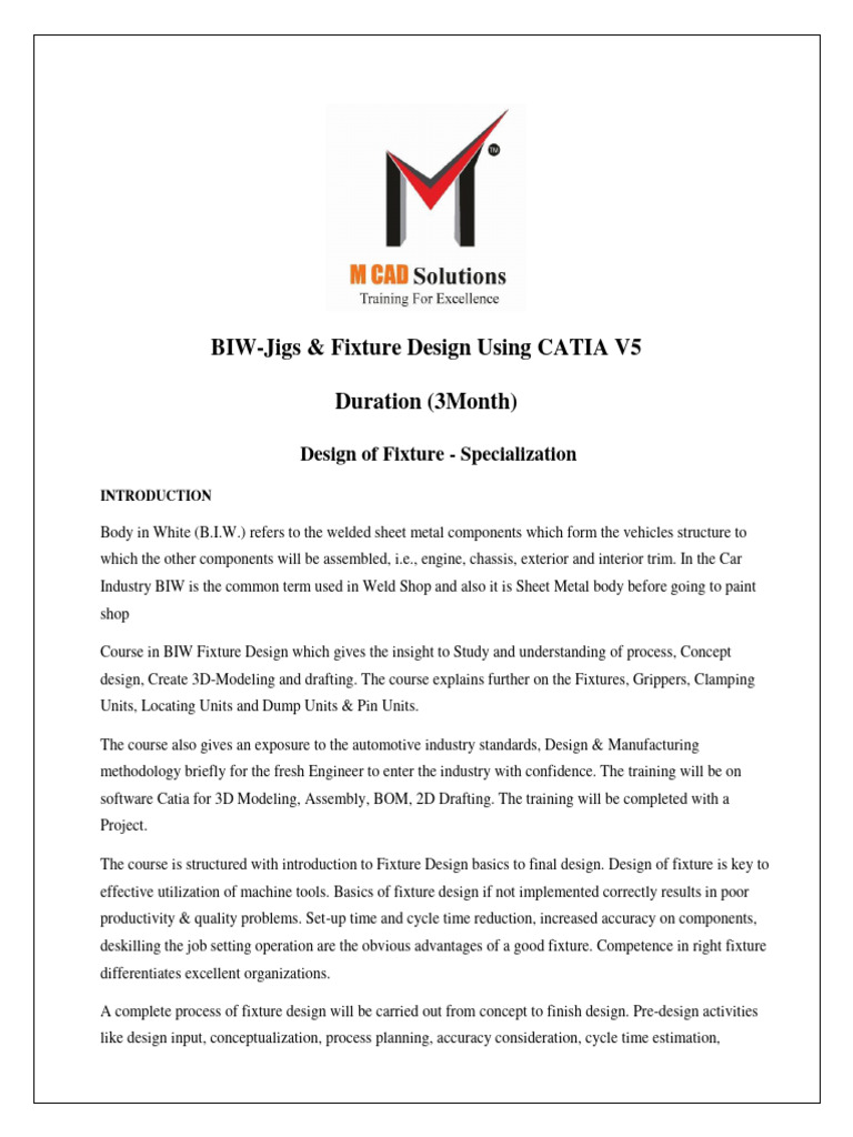 M-CAD-Solutions-BIW Fixture Design Course | PDF | Graphical User ...