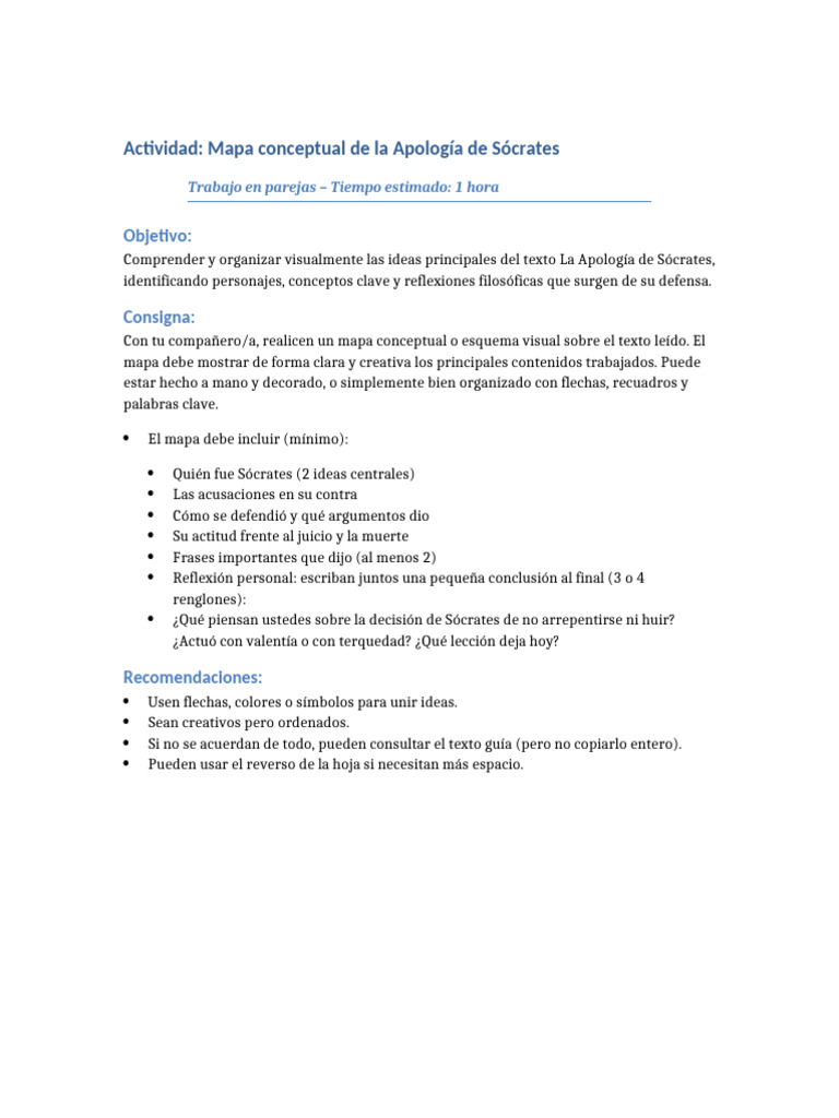 Actividad Mapa Conceptual Socrates | PDF