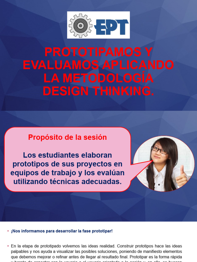Sesión 4 4to Prototipamos y Evaluamos Aplicando La Metodología Design Thinking | PDF | El ...