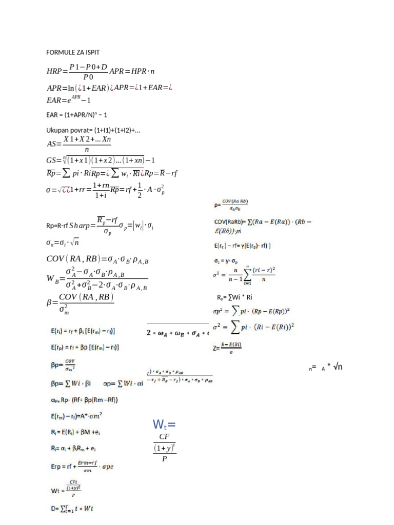 FORMULE ZA ISPIT (1) | PDF