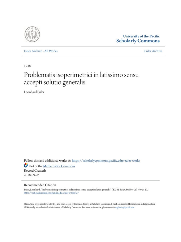 General Solution to Isoperimetric Problem | PDF