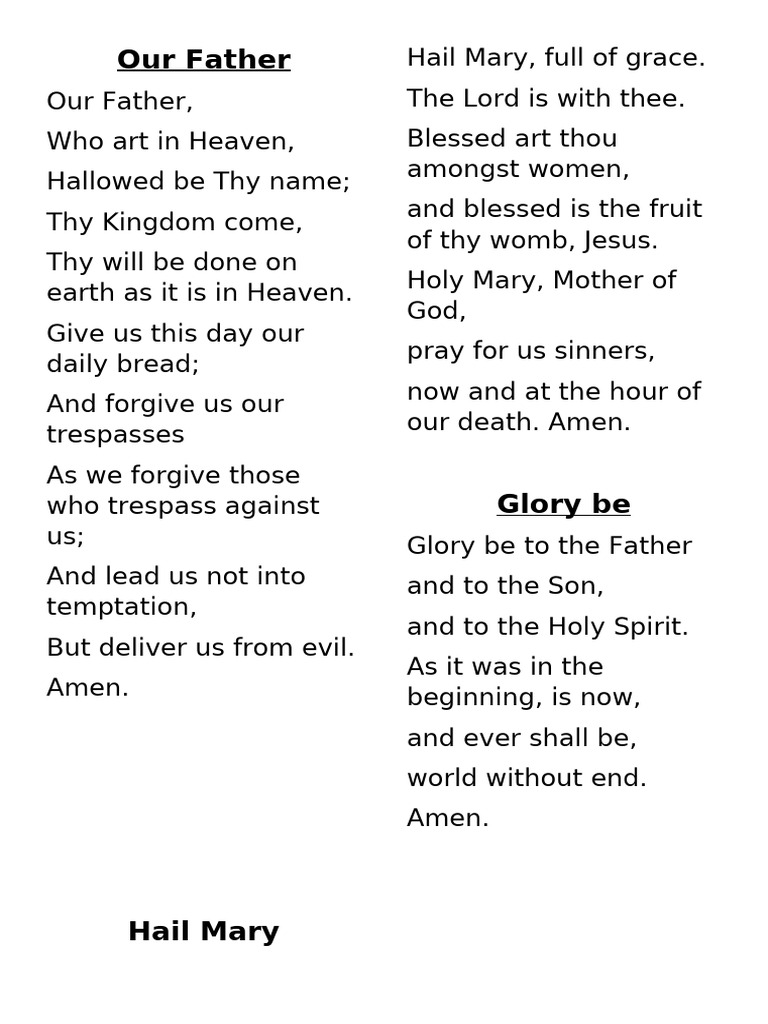 Our Father Oraciones Ingles | PDF