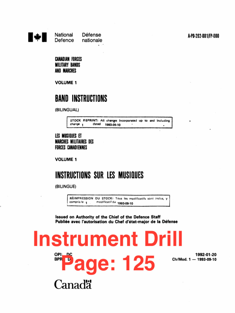 Cf 202 - Canadian Forces Military Bands and Marches - Band Instructions | PDF