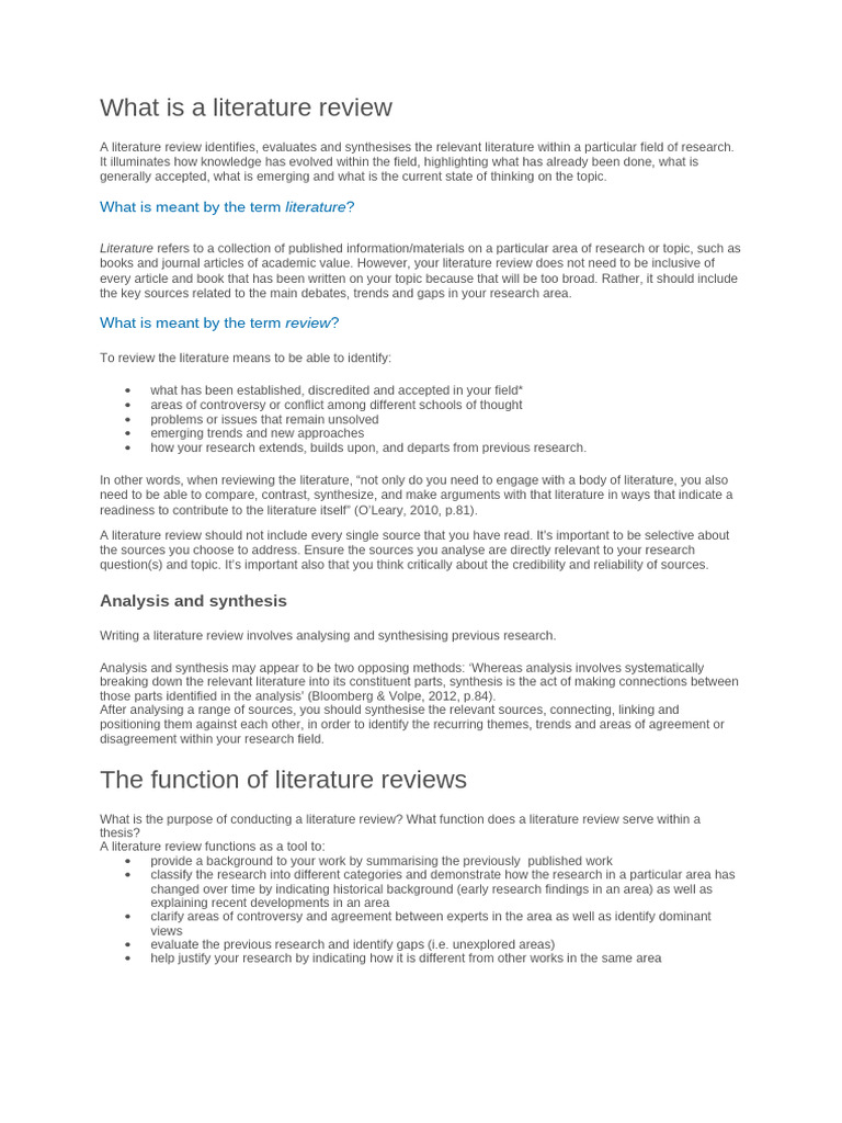 What Is A Literature Review | PDF | Literature Review | Inquiry