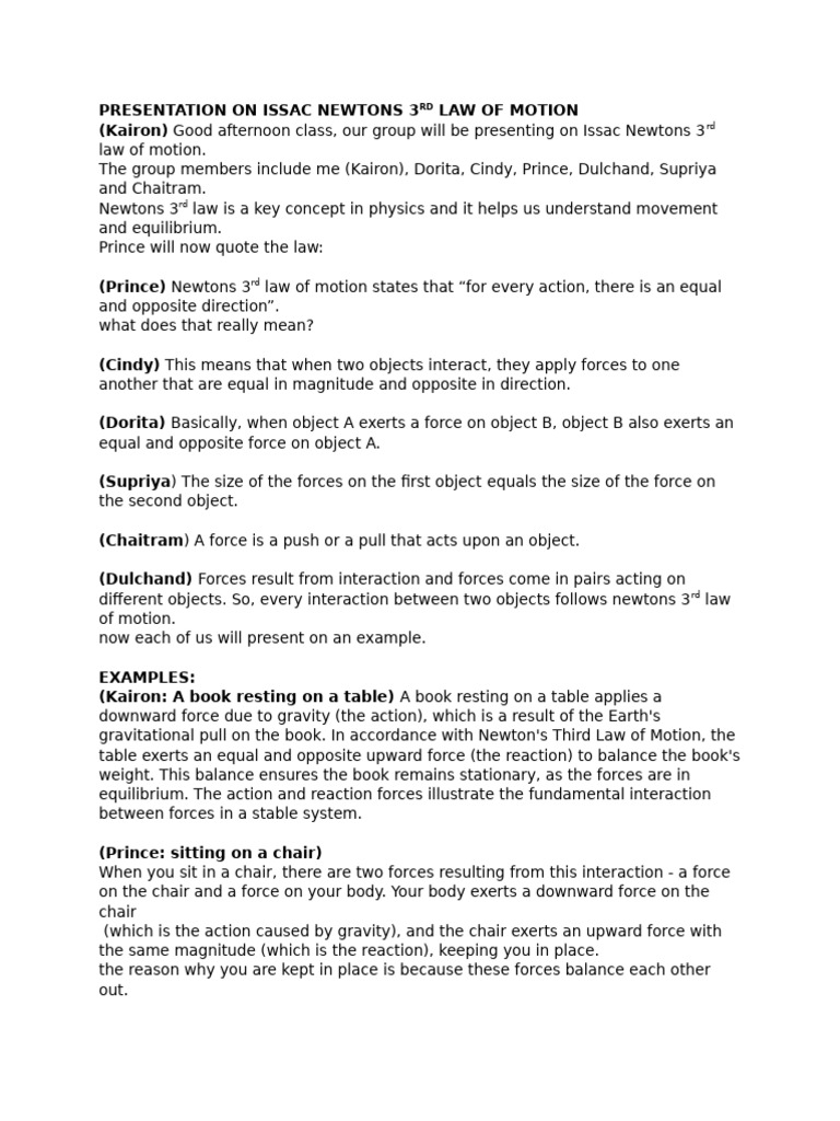 Newtons 3rd Law of Motion | PDF | Force | Newton's Laws Of Motion