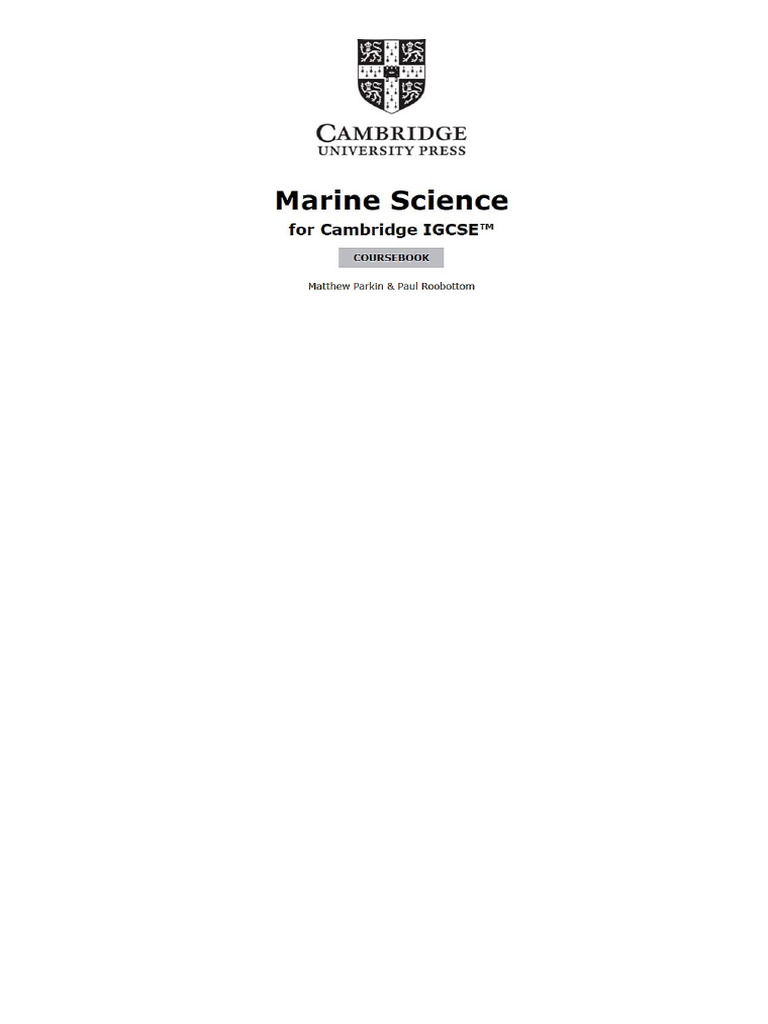 Cambridge IGCSE Marine Science Coursebook | PDF