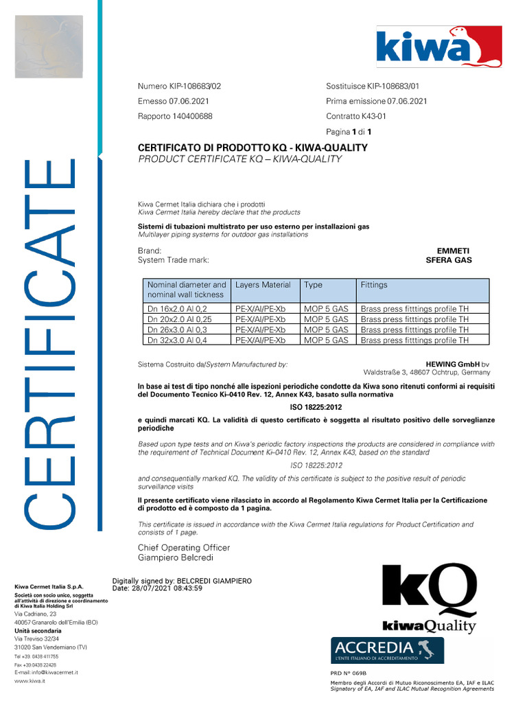 Sferagas Iso 18225 2022 | PDF
