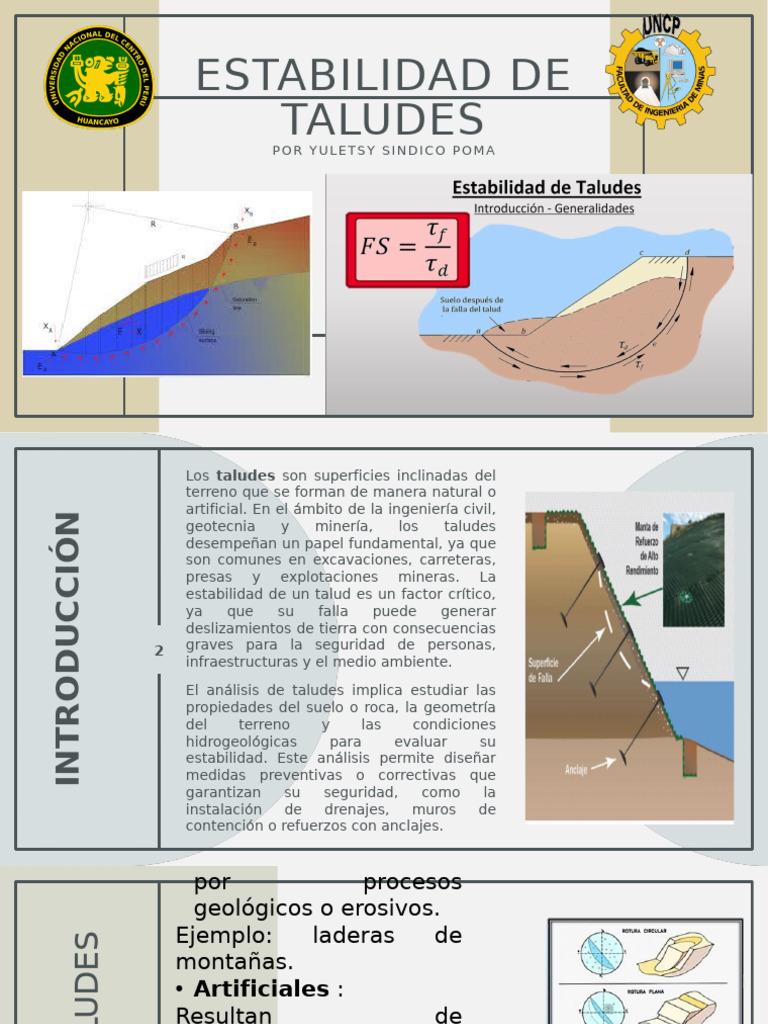 Estabilidad de Taludes Sindico Poma | PDF | Falla (geología) | Erosión