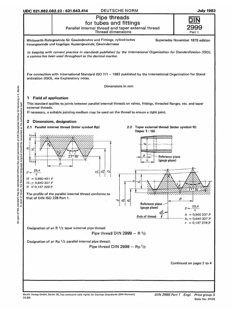 Din 2999-1-1983 | PDF