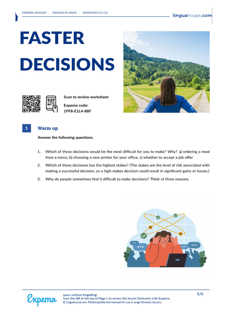 faster-decisions-american-english-student-C1-C2 | PDF