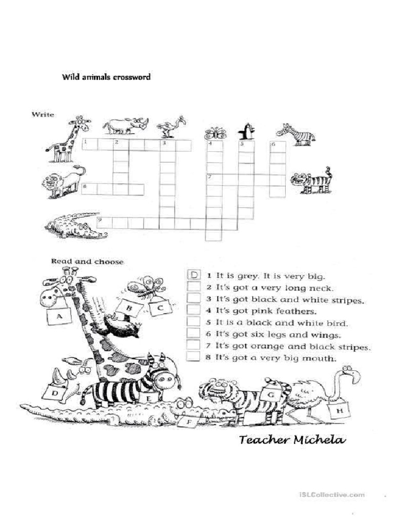 Wild Animals Crossword | PDF