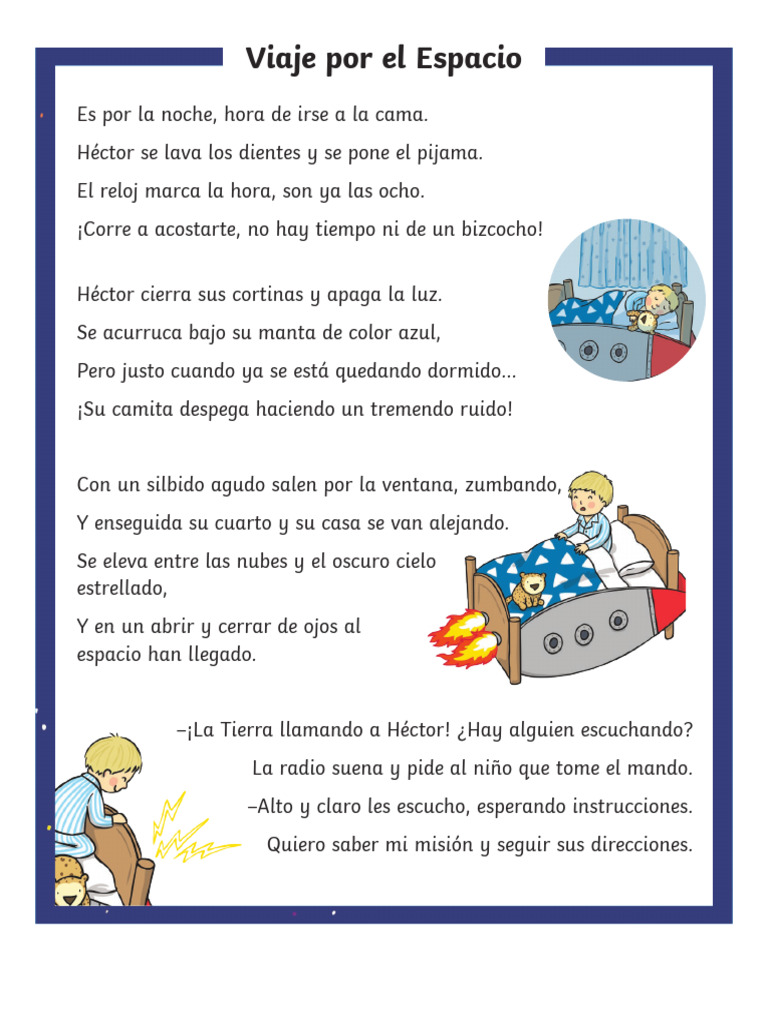 Comprensión de Lectura - Viaje Por El Espacio | PDF | Cielo | Dom