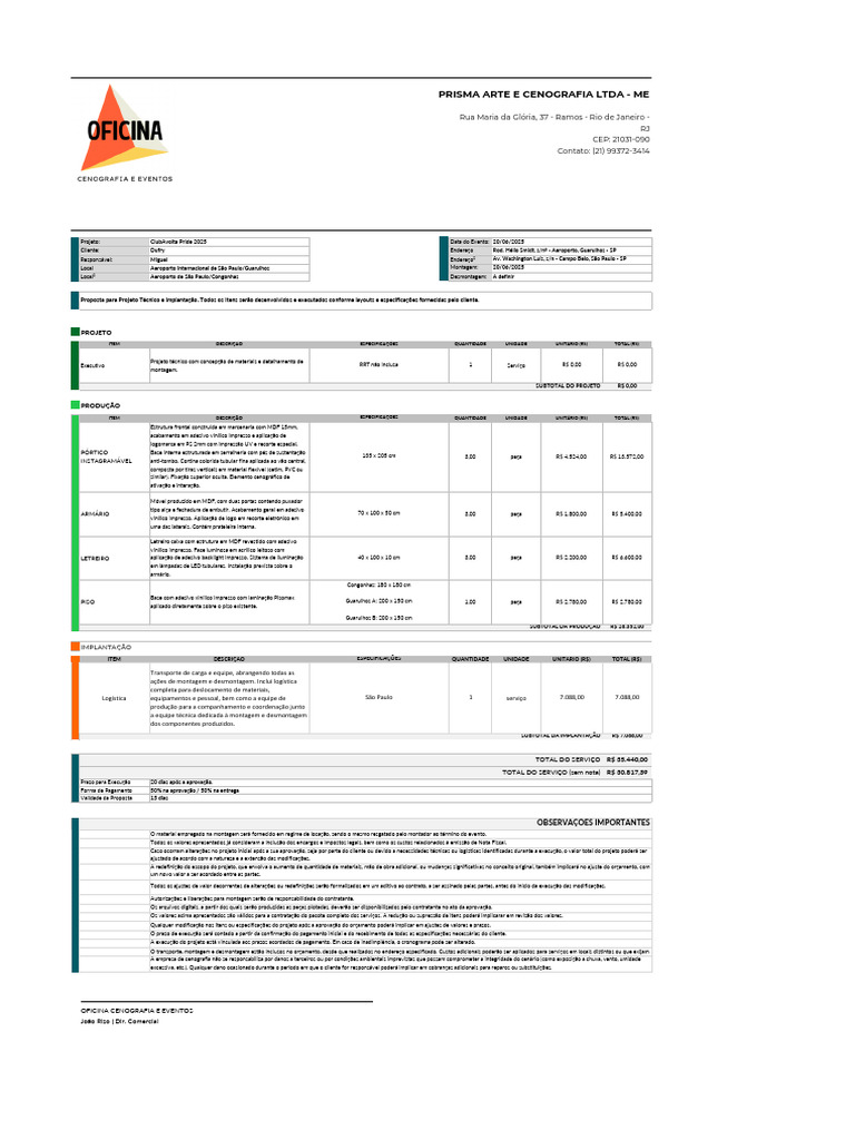 Orc Avolta Pride V1 | PDF | Orçamento