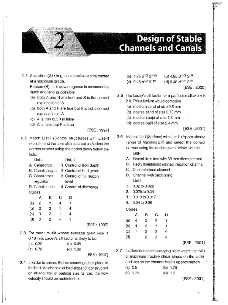 Design of Stable channels and canals | PDF | Earth Sciences | Sedimentology