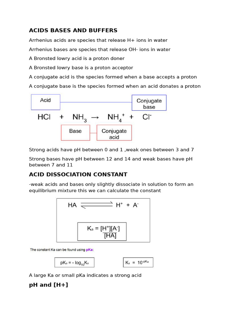 Acids Bases and Buffers | PDF | Acid | Buffer Solution