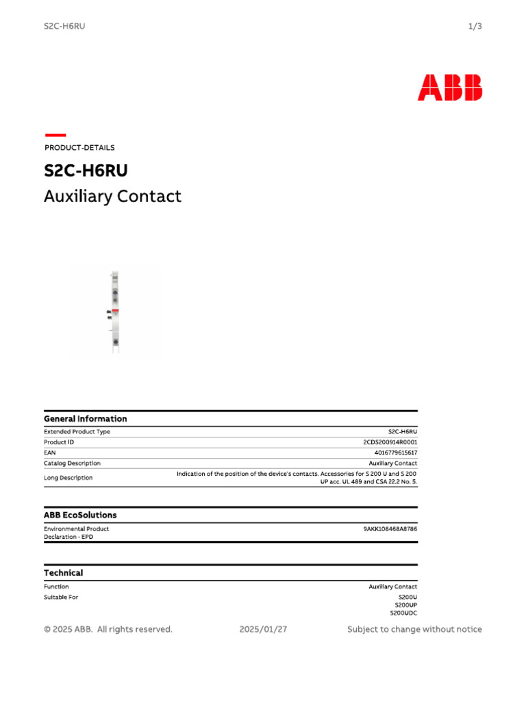 Auxiliary Contact | PDF