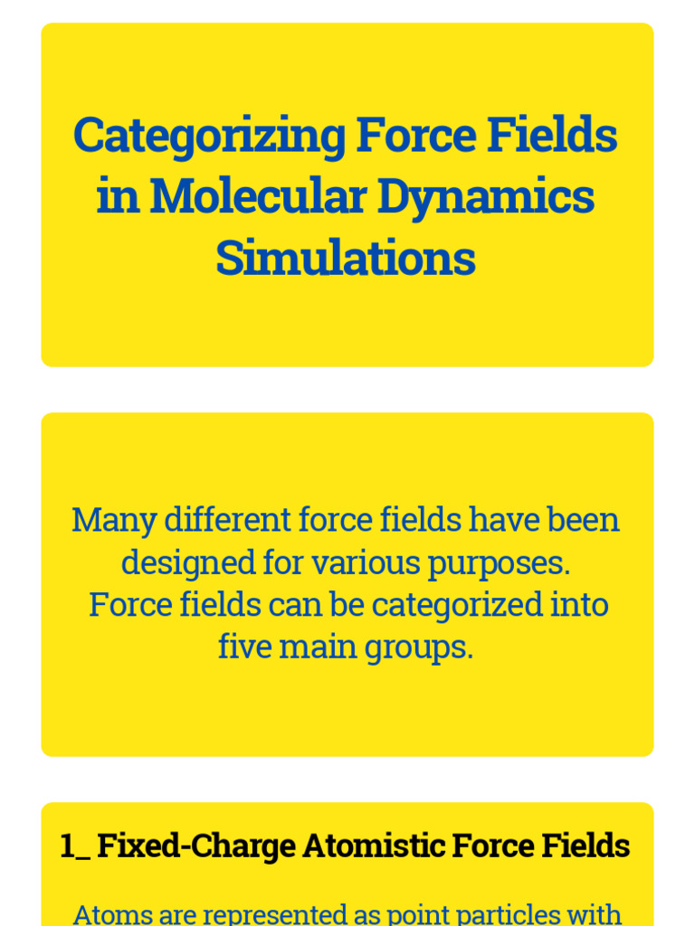 Classification of Molecular Dynamics Force Fields | PDF | Force Field (Chemistry) | Molecular ...