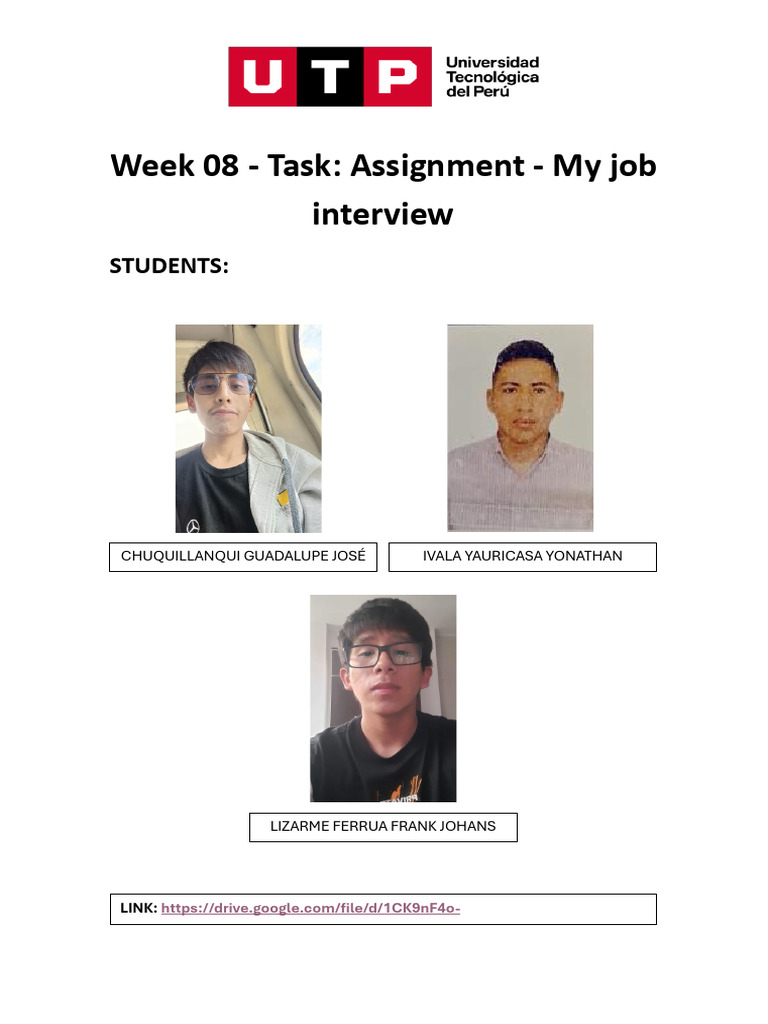 Week 08 - Assignment - My Job Interview | PDF
