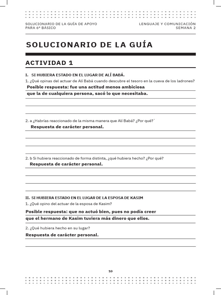 6b Leng Guia Semana 2 Oa 4 Version 2021 Solucionario | PDF