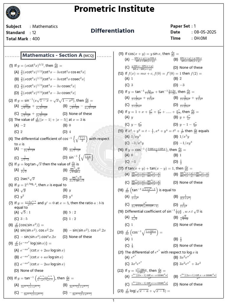 Differentiation__1746697682 | PDF | Mathematical Analysis | Mathematics