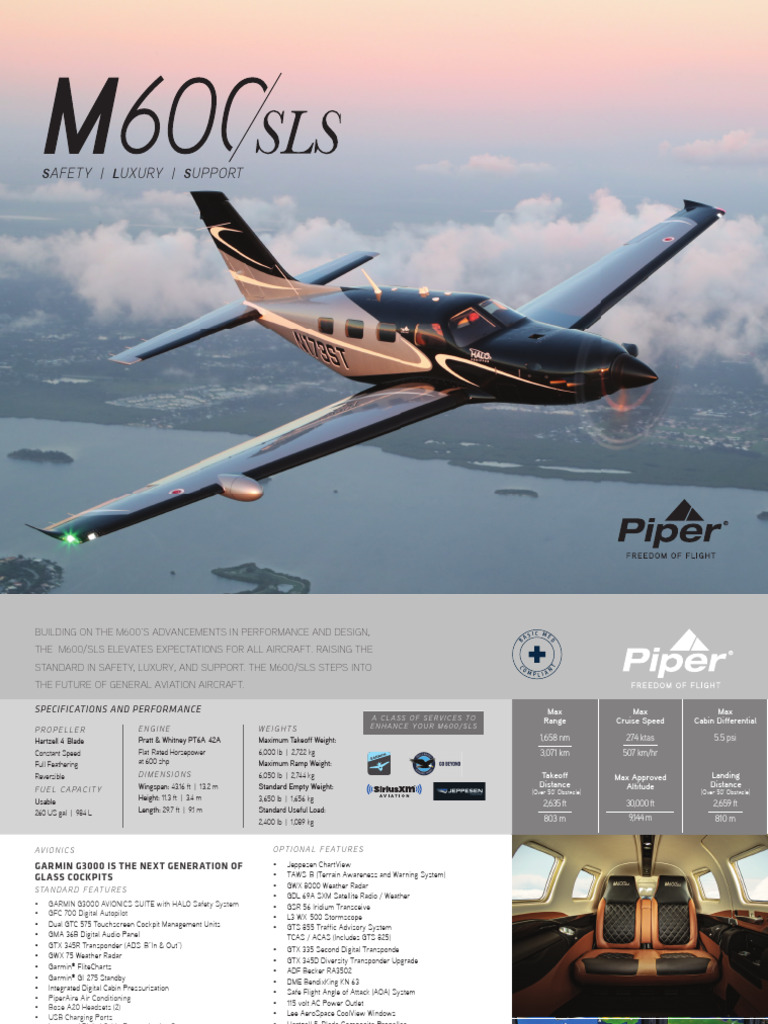 M600/SLS Specifications Overview | PDF | Avionics | Transponder ...