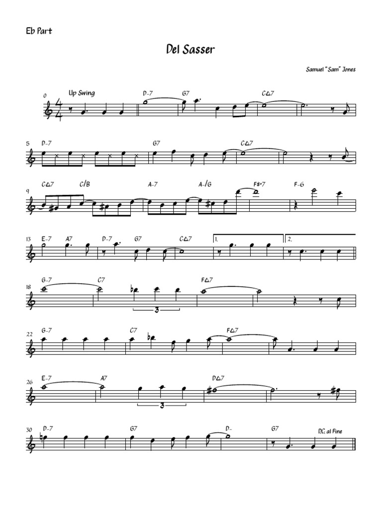 Del Sasser Lead Sheet and Lyrics | PDF