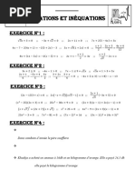 Exercices d'équations 1AC corrigés | PDF