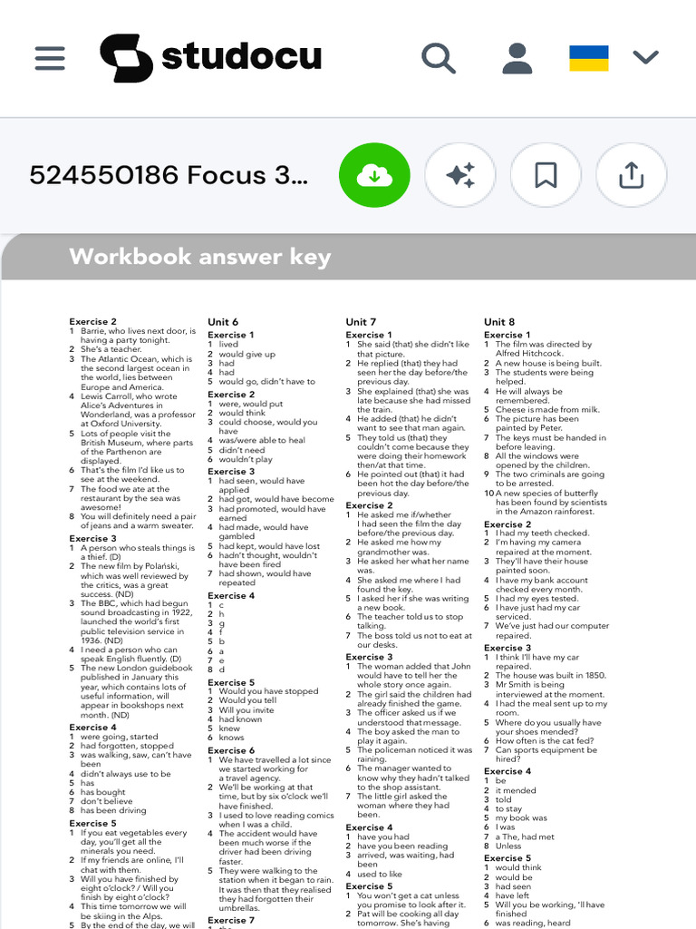 Focus 3 2E Workbook Answers - 1 1 Vocabulary Exercise 1 1 Emma Curly, Cheerful, Top, - Studocu 2 ...