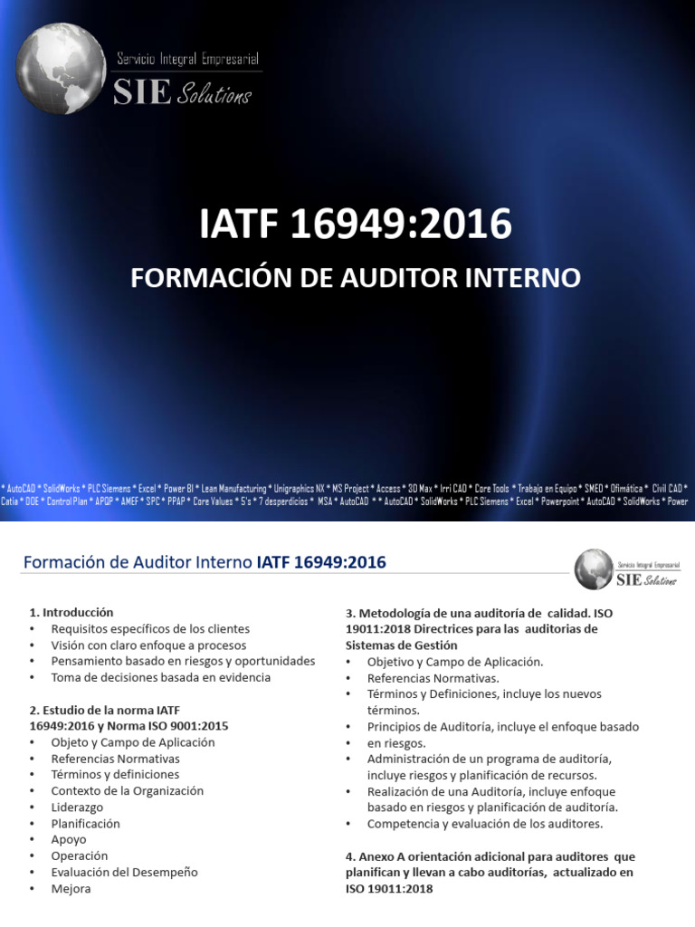Contenido Auditor IATF | PDF | Calidad (comercial)