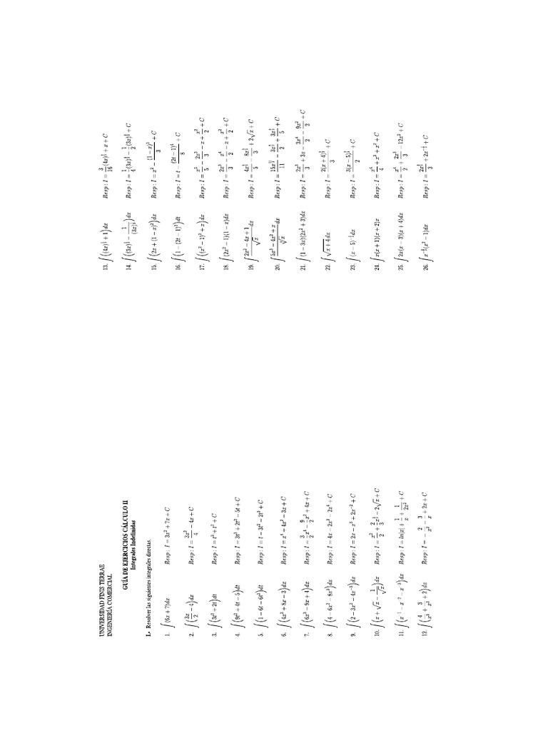 Guia 1 Metodos de Integracion | PDF