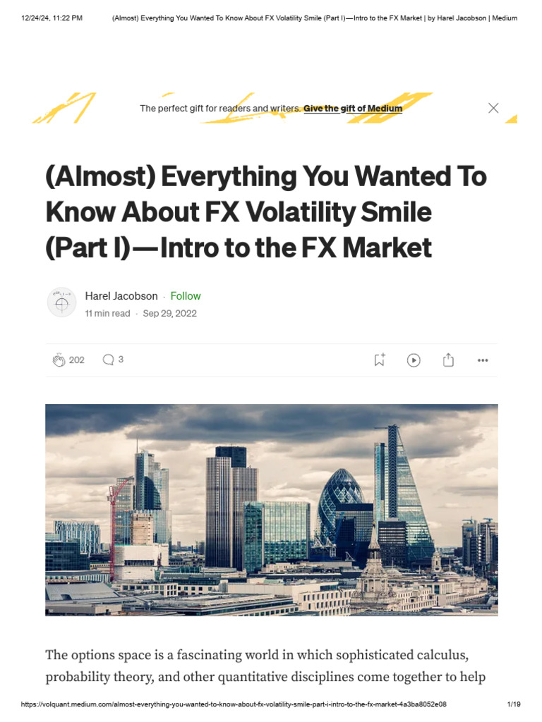 (Almost) Everything You Wanted To Know About FX Volatility Smile (Part ...