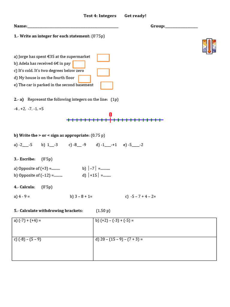 Integers Test | PDF