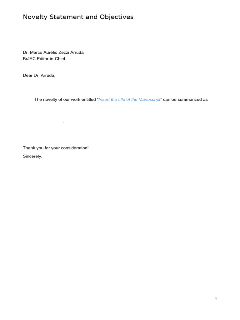 Brjac Novelty Statement Template 2021 | PDF