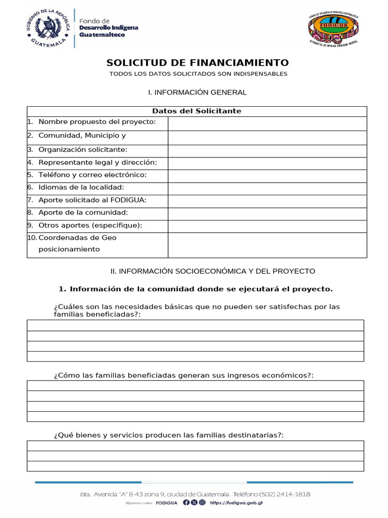Formulario de Financiamiento 2025 | PDF