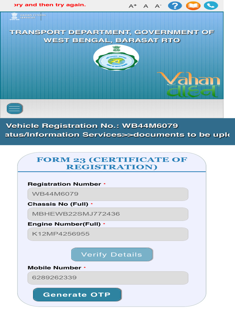 Vahan 4.0 Citizen Services Overview | PDF