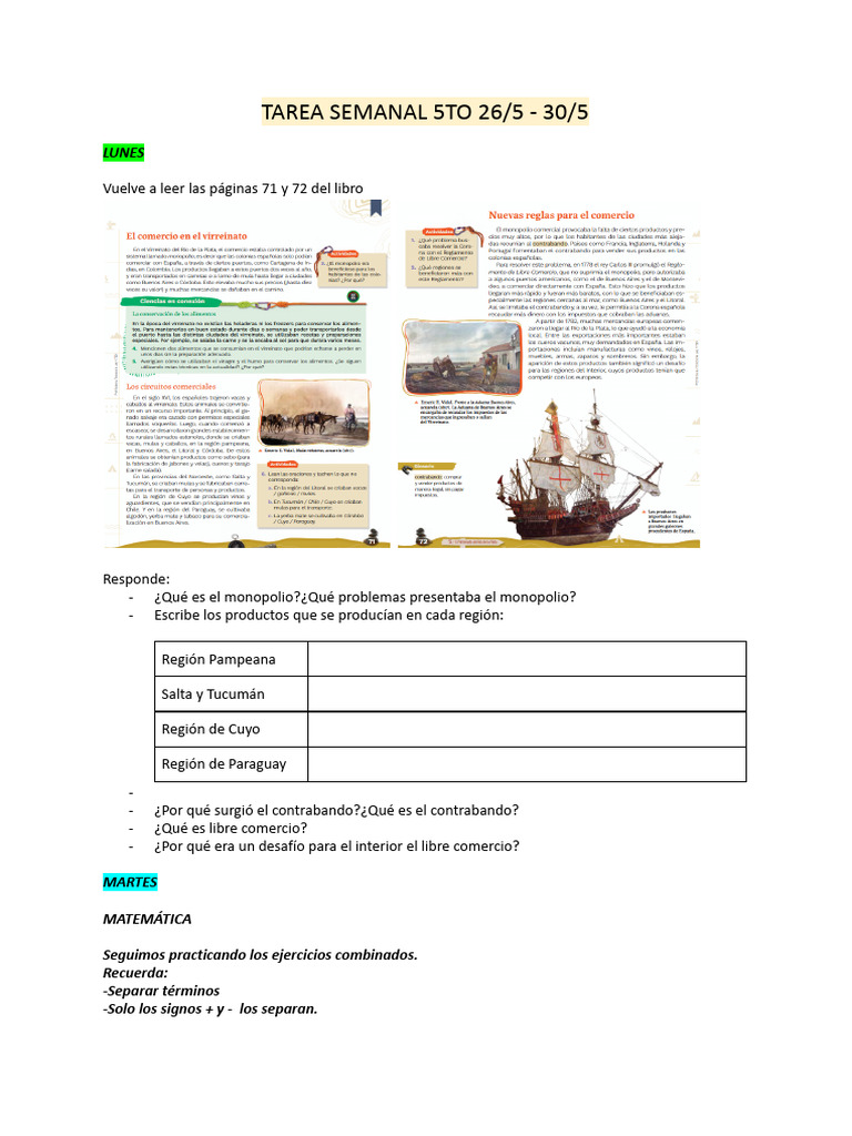 Tarea Semanal 5to 26 - 5 - 30 - 5 | PDF