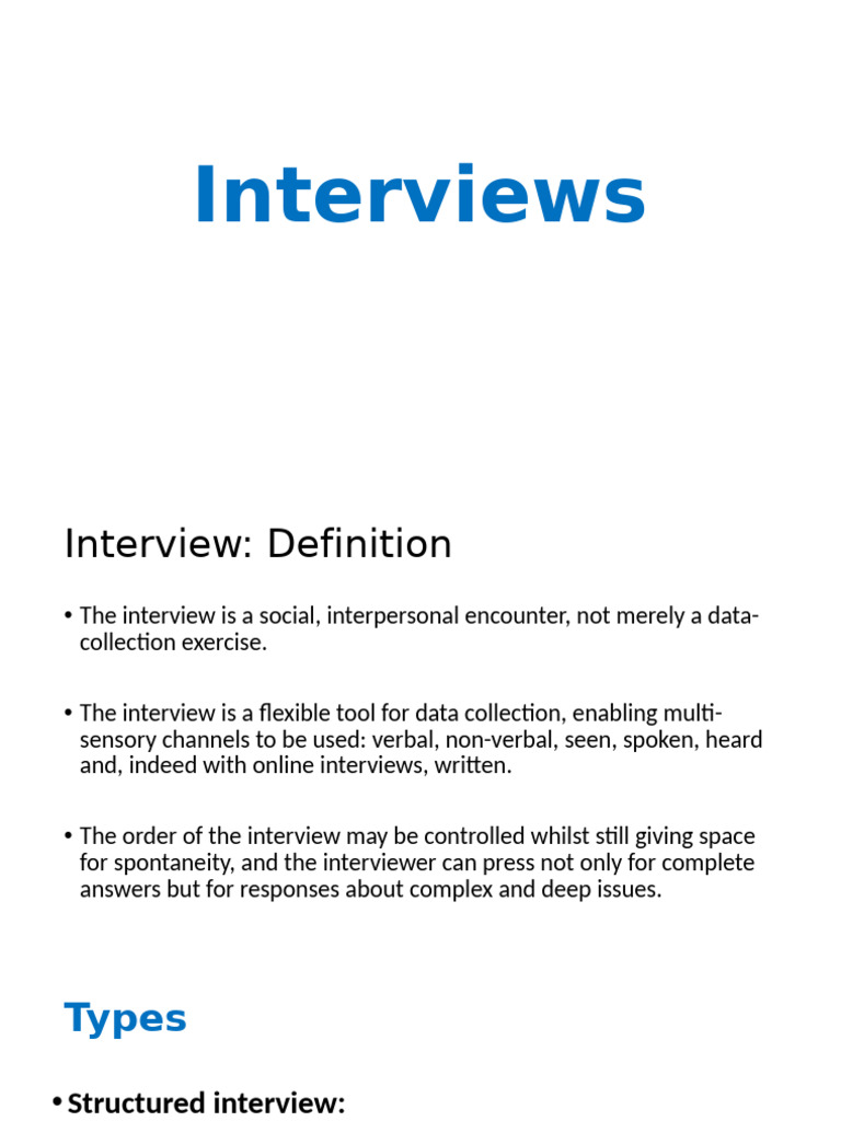 Interviews | PDF | Interview | Validity (Statistics)