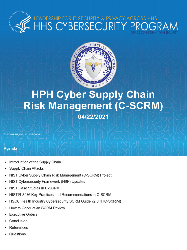 HHS Cybersecurity Program - HPH Cyber Supply Chain Risk Management (C-SCRM) (2021) | PDF ...