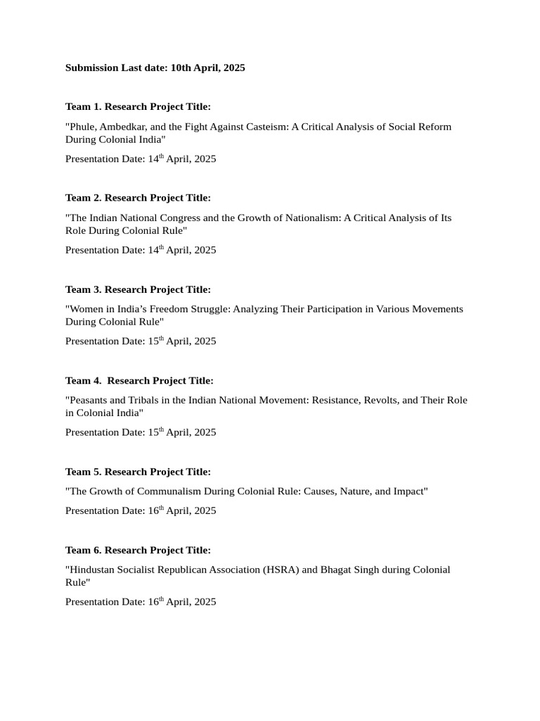 Research Project Topics | PDF