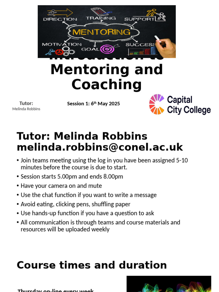 Introduction To Mentoring and Coaching Session 1 6.5.25 | PDF ...