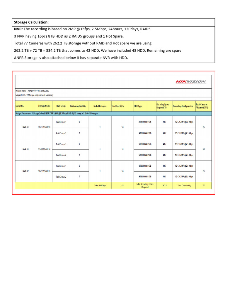 Storage Calculation | PDF