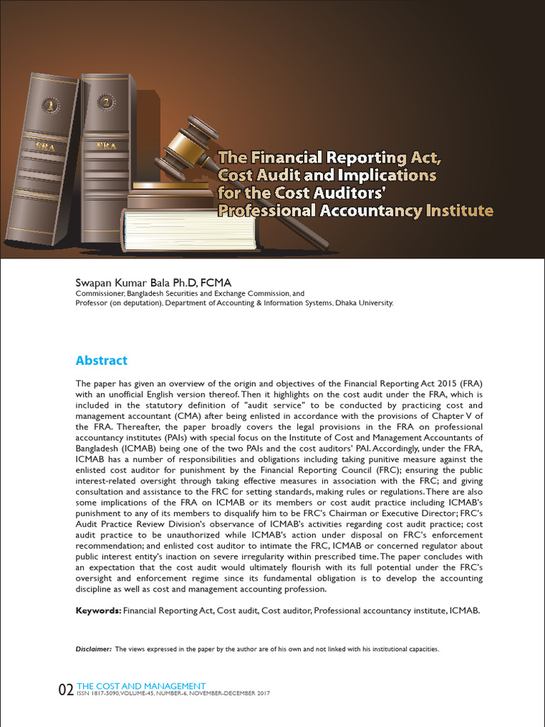Overview of the Financial Reporting Act | PDF | Audit | Accountant