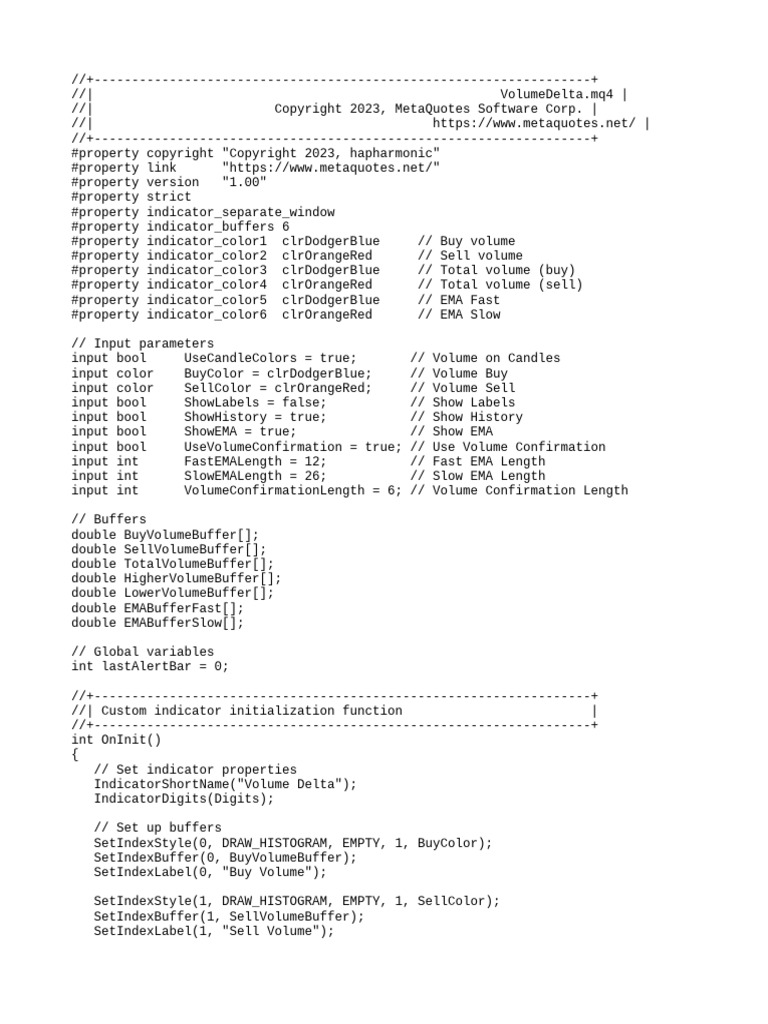 Volume Delta Indicator for MT4 | PDF | Programming Paradigms | Software ...