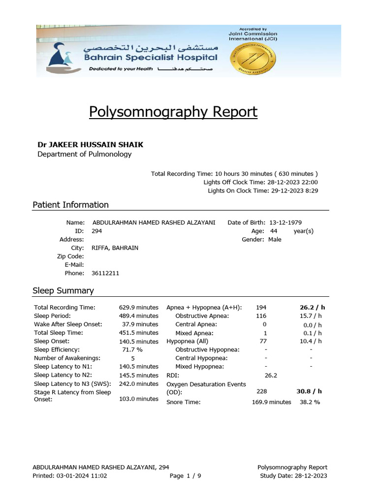 Abdulrahman Hamed Rashed Alzayani | PDF | Clinical Medicine | Sleep Medicine