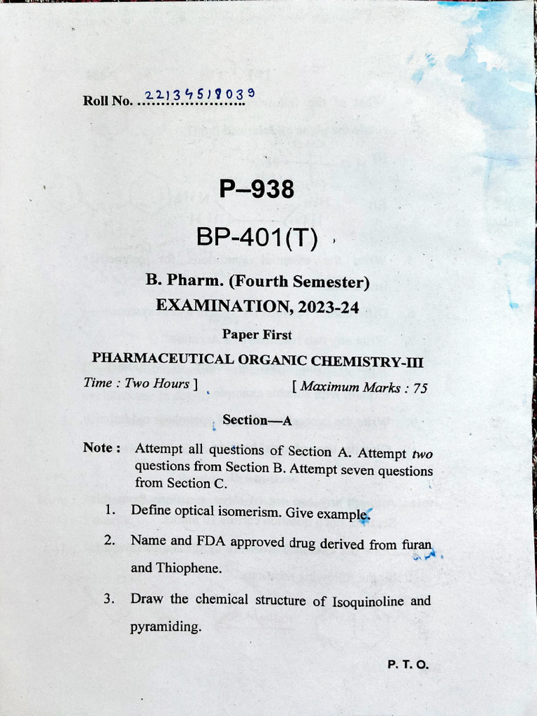 4th Semester Question Paper By Manas Kumar | PDF