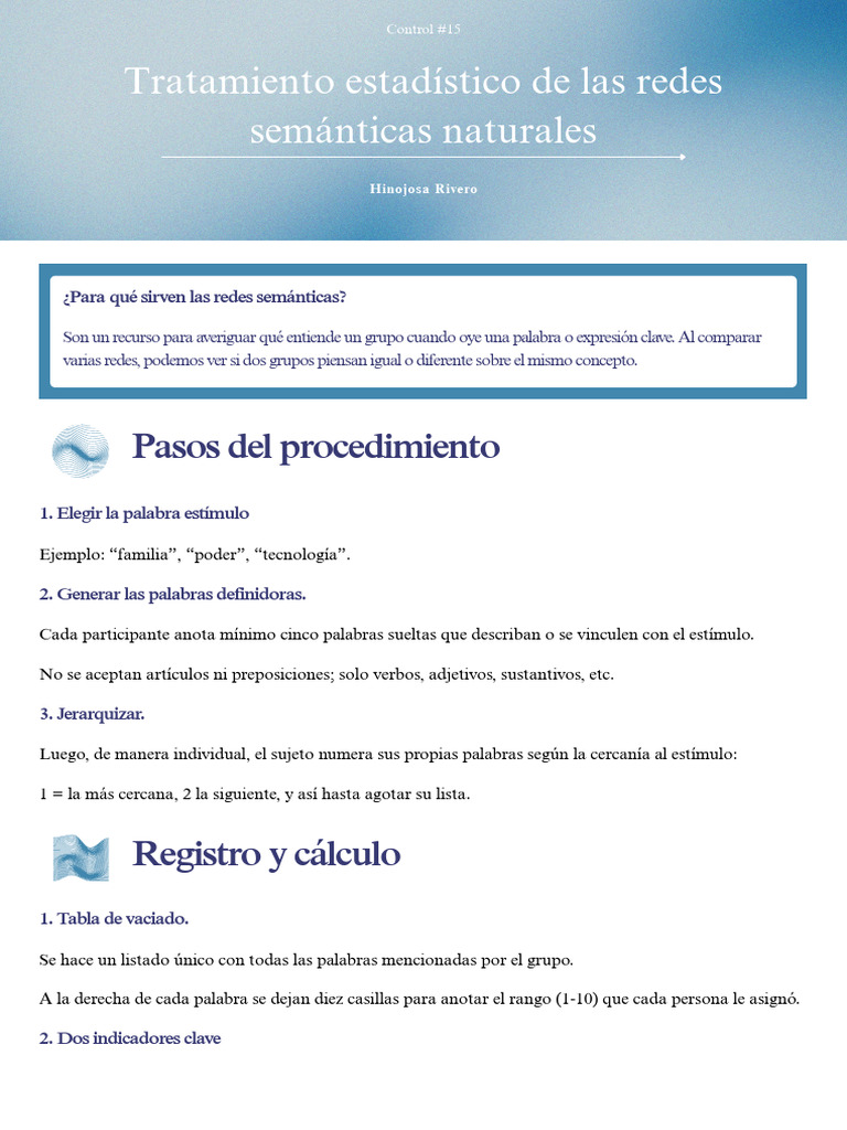 Control #15. Tratamiento Estadístico de Las RSN | PDF