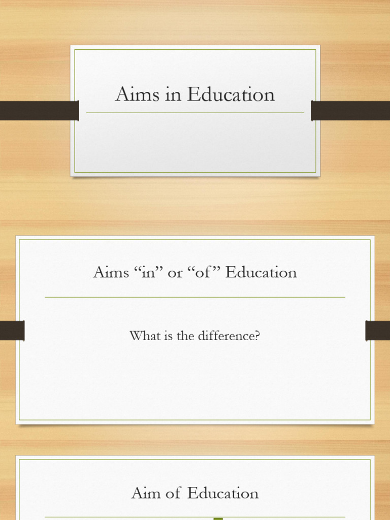 Aims in Education | PDF