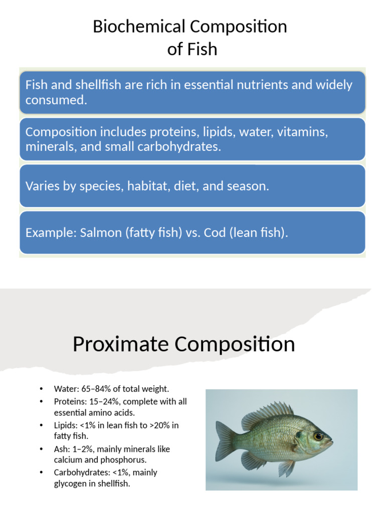 Lec 3 - Biochemical Composition - Fish and Shellfish | PDF | Nutrients ...