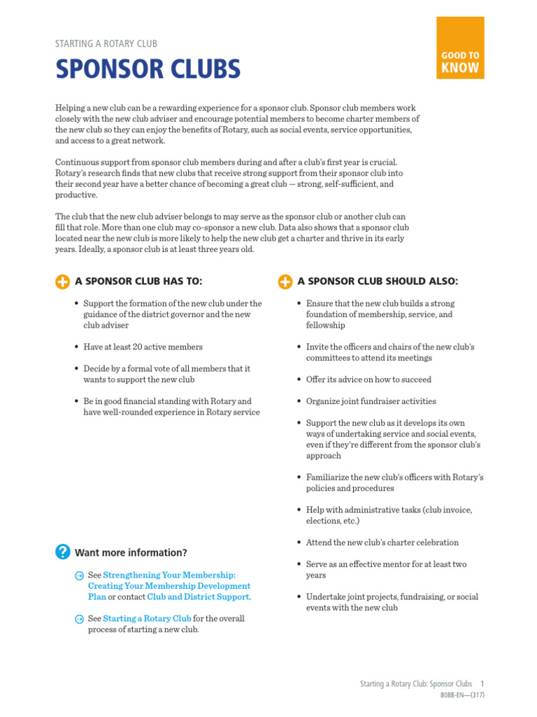 Guide to Rotary Sponsor Clubs | PDF